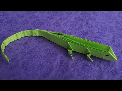 How to make a lizard out of paper. Origami paper lizard