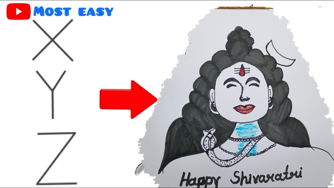 LORD Shiva Drawing easy | step by step drawings | drawing of Shiva for ...