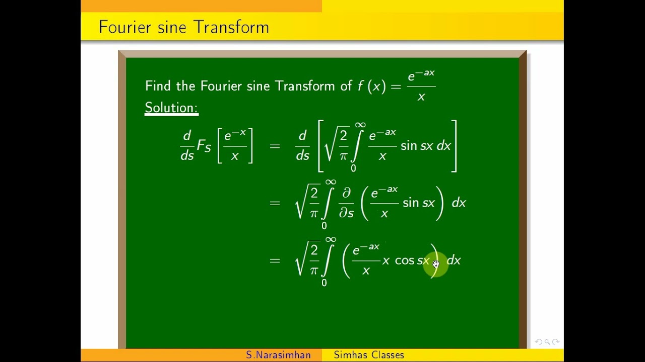 #FourierTransform || Fourier Sine Transform problem of e^{-ax} by x - YouTube