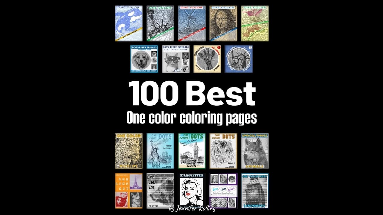 Flip Through 100 Best One Color Coloring Pages Coloring Book - YouTube