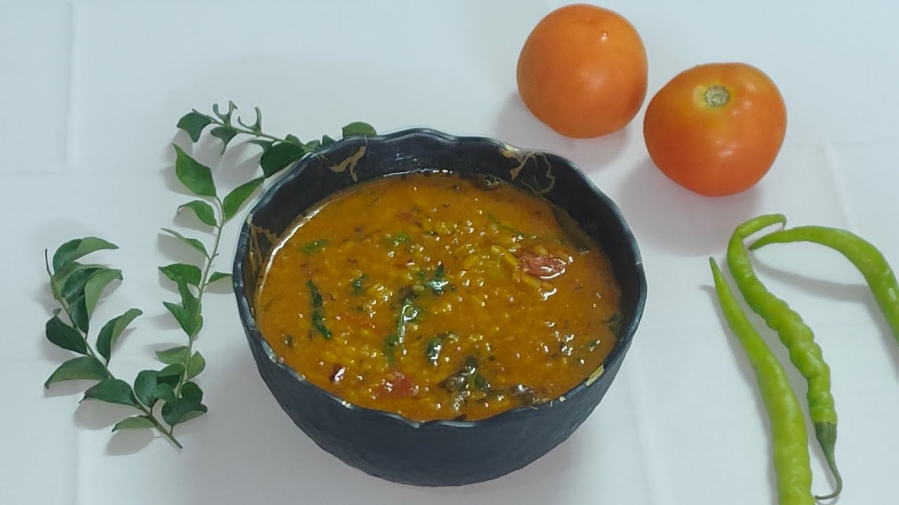 Pesara Pappu masala curry | pesara Pappu Tomato curry in Telugu - YouTube