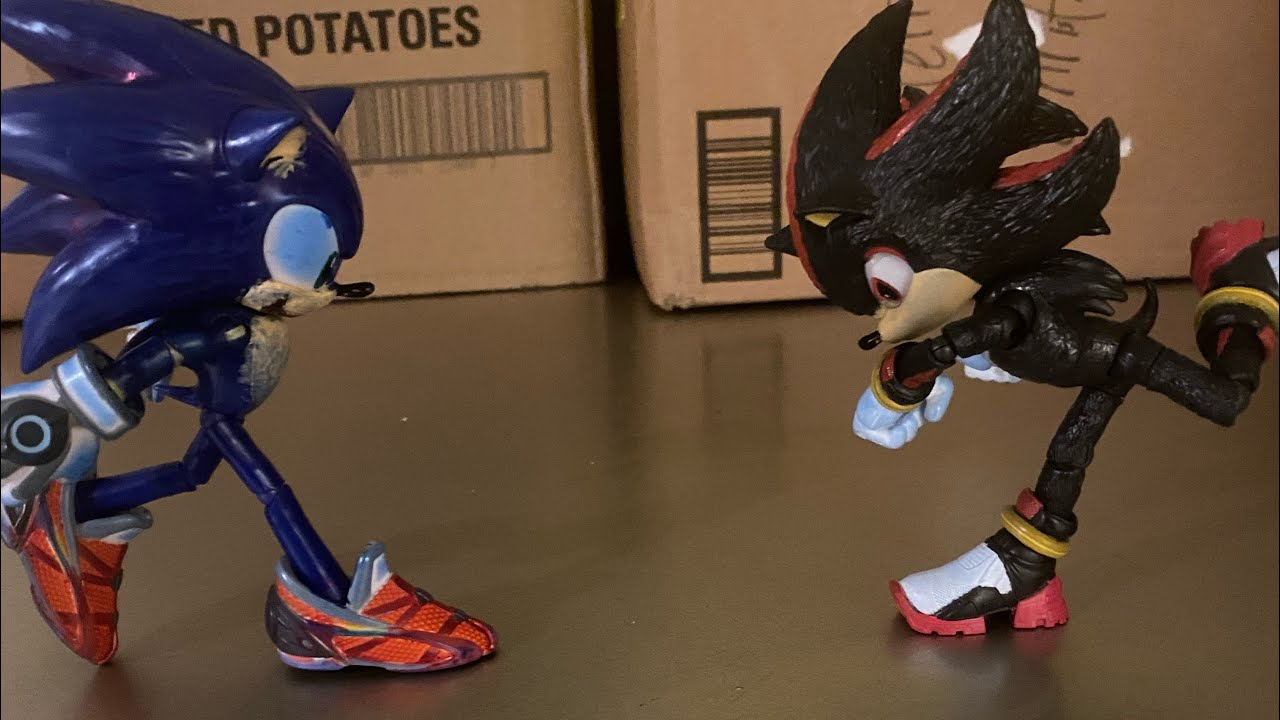 Sonic vs shadow stop motion - YouTube