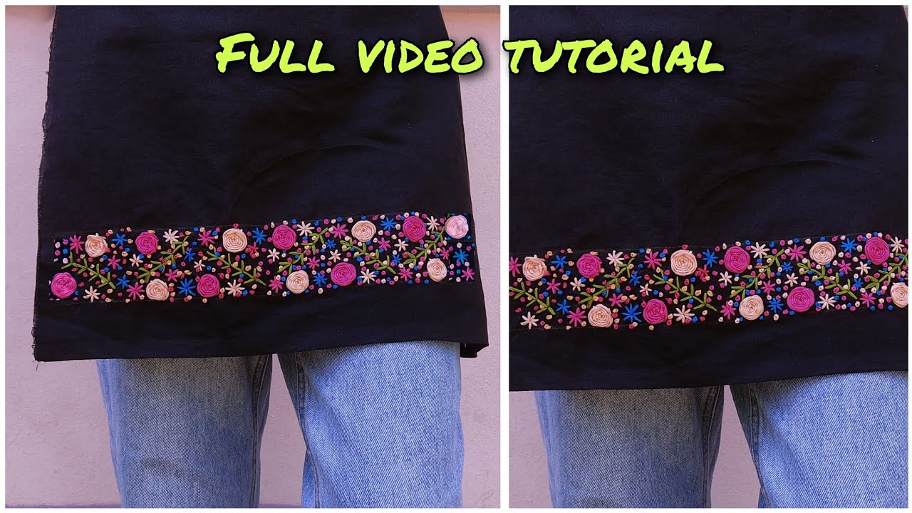 Hand embroidery || Amazing needle work on Kurtis / Embroidery Kurti ...
