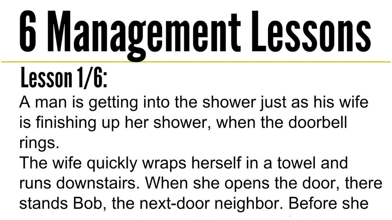 6 Management Lessons That Everyone Should Know. #2 Is Priceless. - YouTube