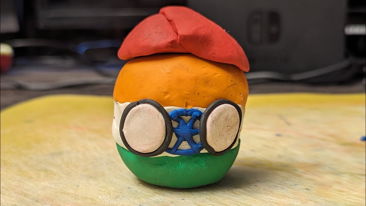 Creating India countryball out of clay, Part 2 - YouTube