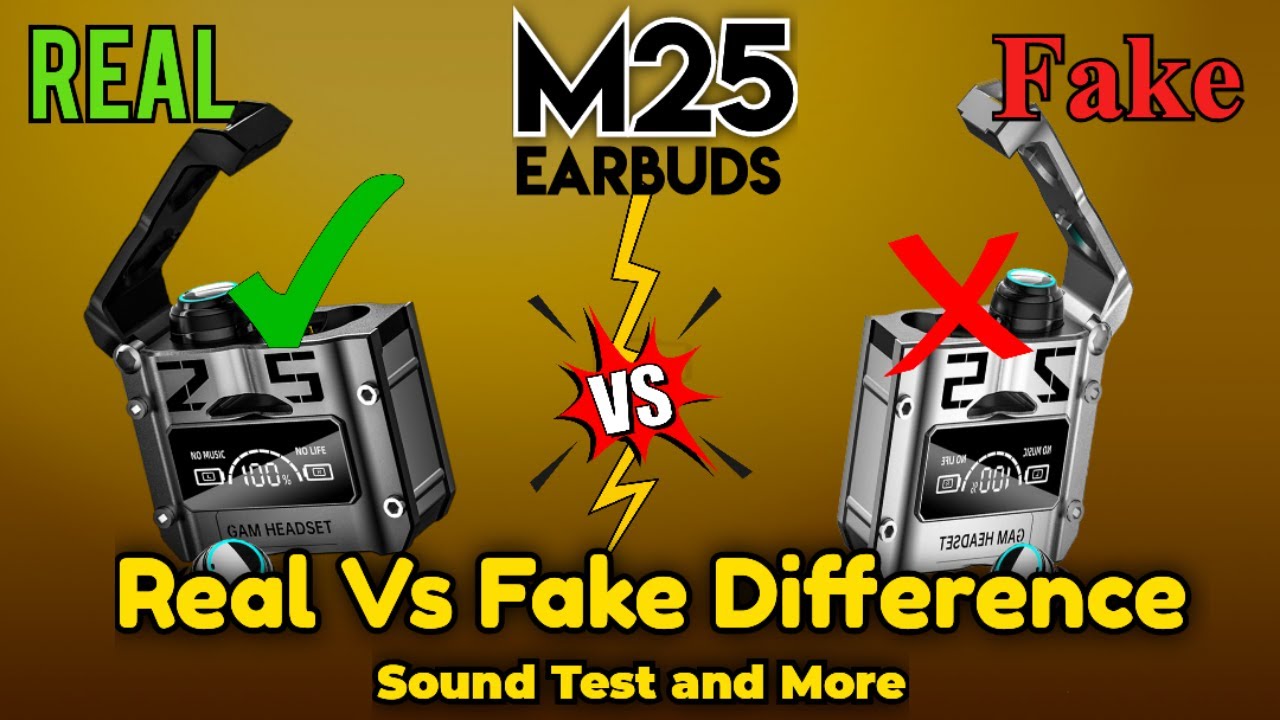M25 Earbuds Real Vs Fake | M25 Earbuds Review | M25 Gaming Earbuds ...