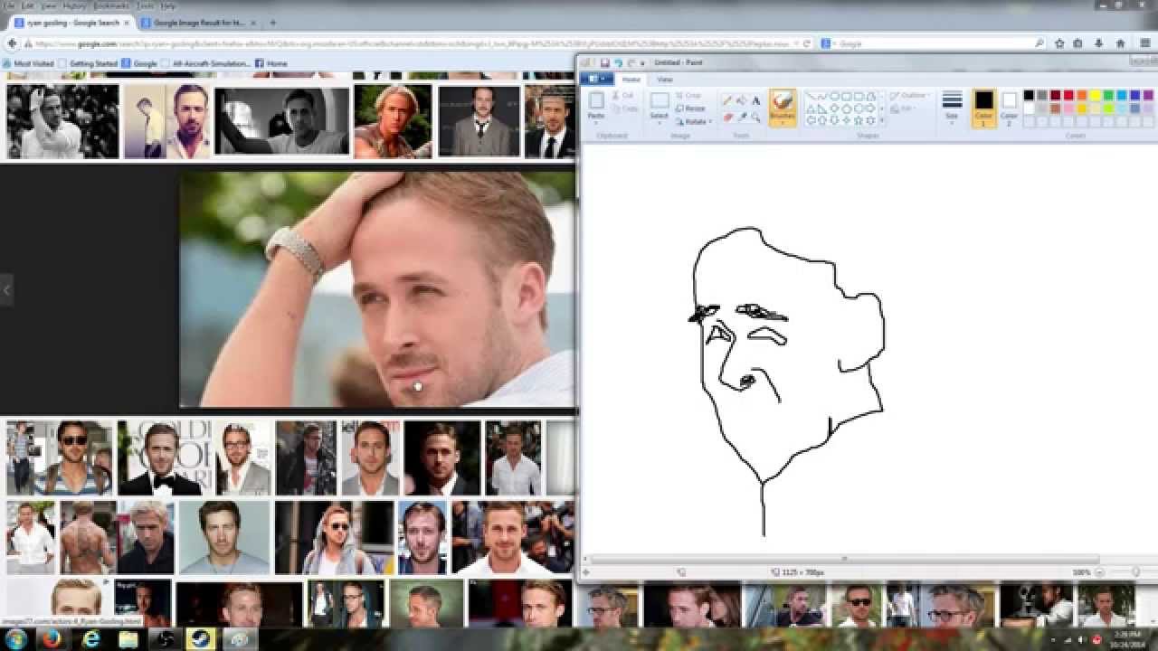 How to draw Ryan Gosling - YouTube