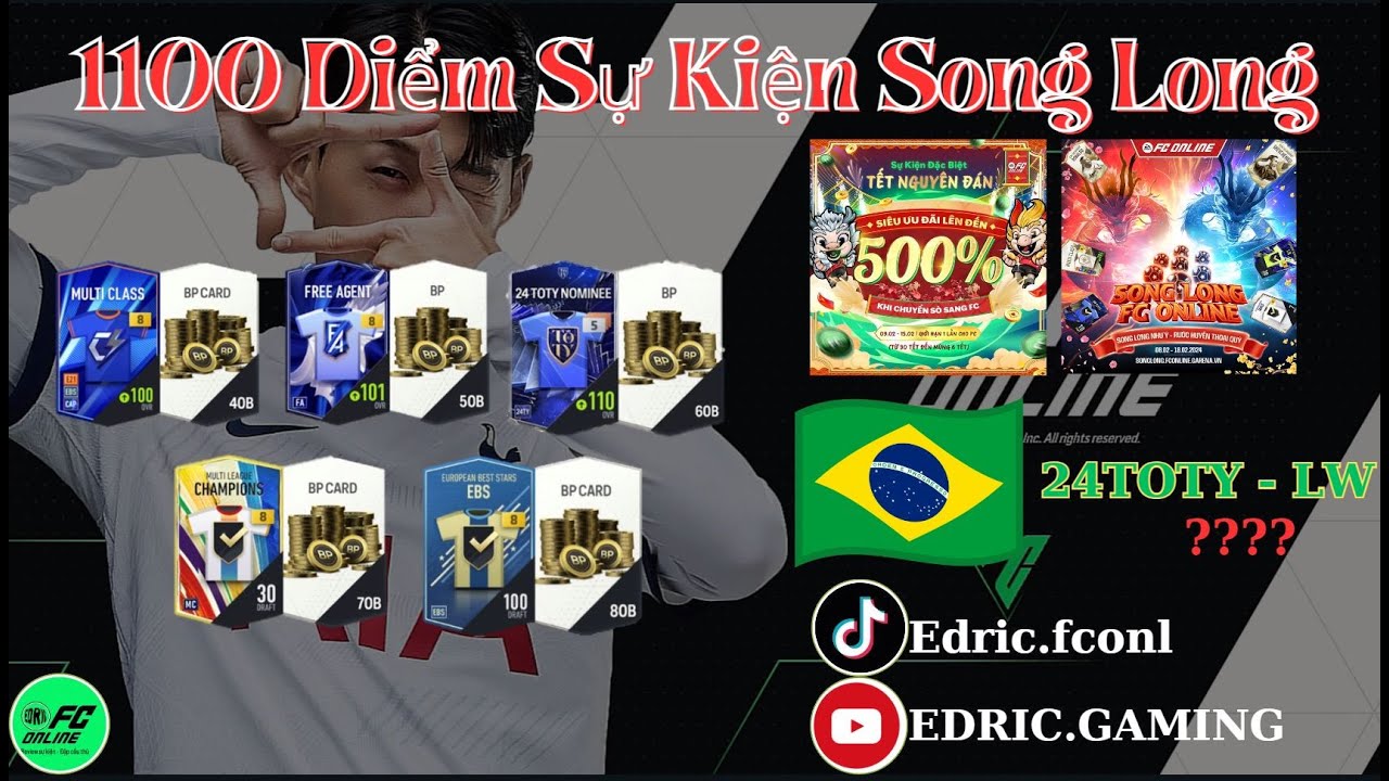SỰ KIỆN SONG LONG FC ONLINE - MỐC 1100 ĐIỂM SỰ KIỆN SONG LONG VÀ THU VỀ ...