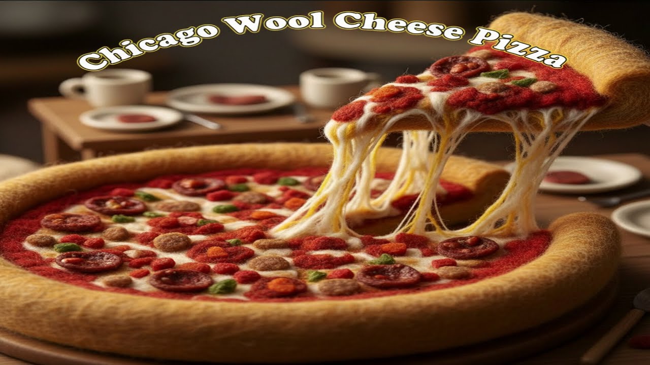 Stop Motion Animation: Chicago Wool Cheese Pizza (Wool/Felt Art)🍕 - YouTube