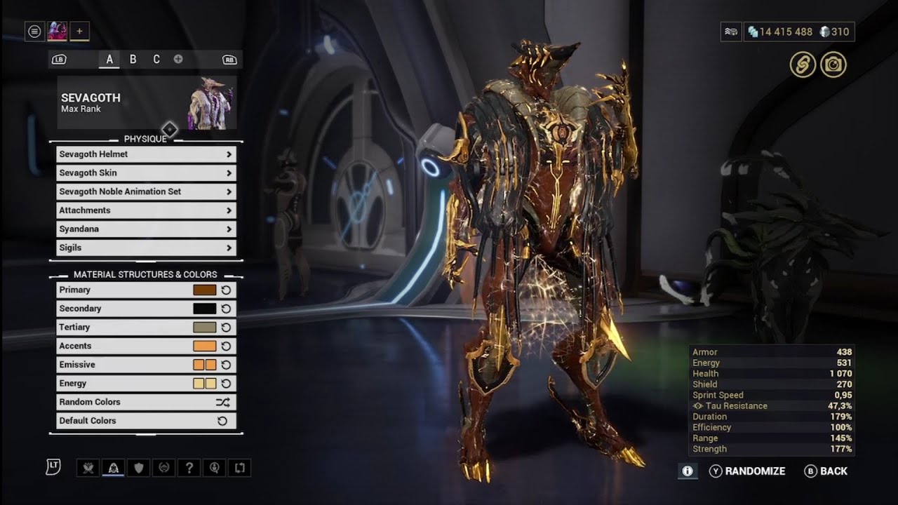 warframe 3 skins SEVAGOTH fashion frame - YouTube