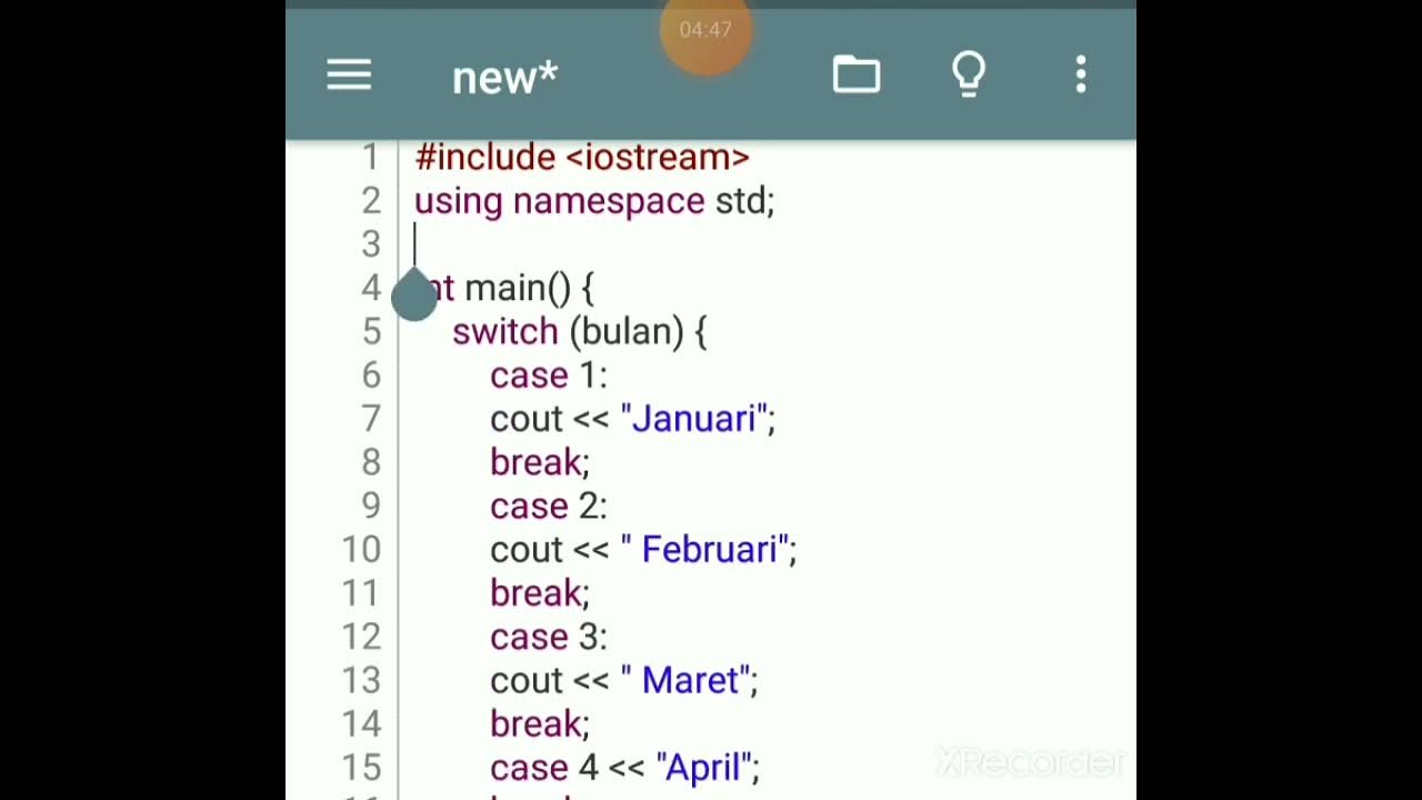 Program Menampilkan Nama Bulan Bahasa Program C++ Untuk Pemula#programmer #coding #android - YouTube