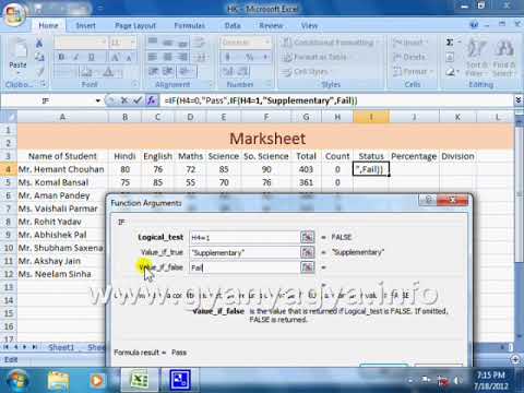 Part 009 If Function, Percentage - YouTube