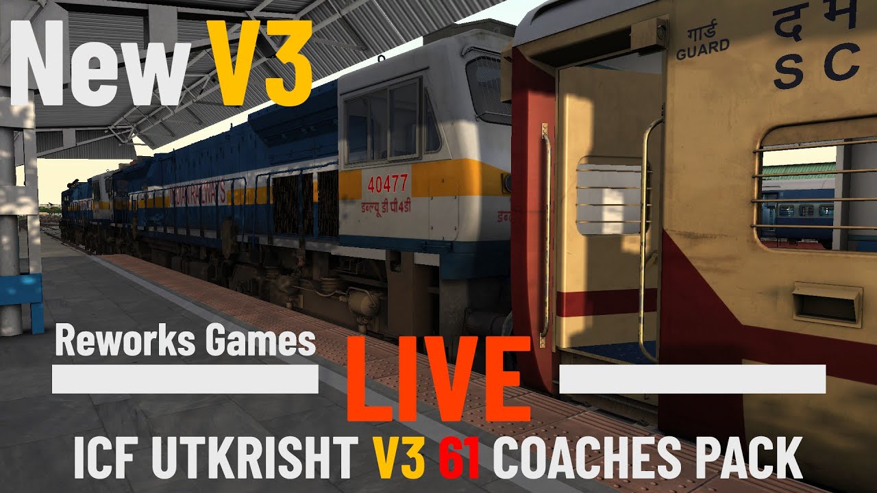 [LIVE] 🍟 ICF UTKRISHT V3 61 COACHES PACK (Reworks Games By Ganesh ...