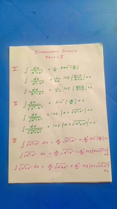 #Integration formula # Part-II - YouTube