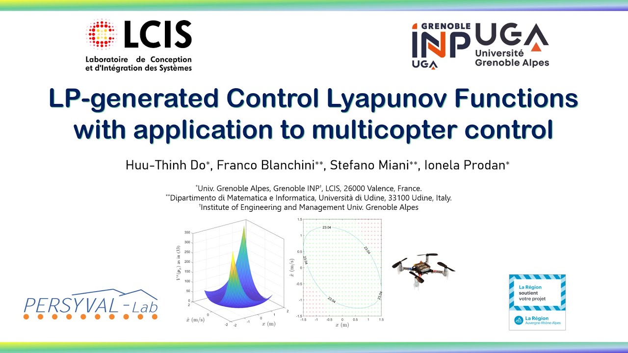 Lp Generated Control Lyapunov Functions With Application To Multicopter Control Youtube