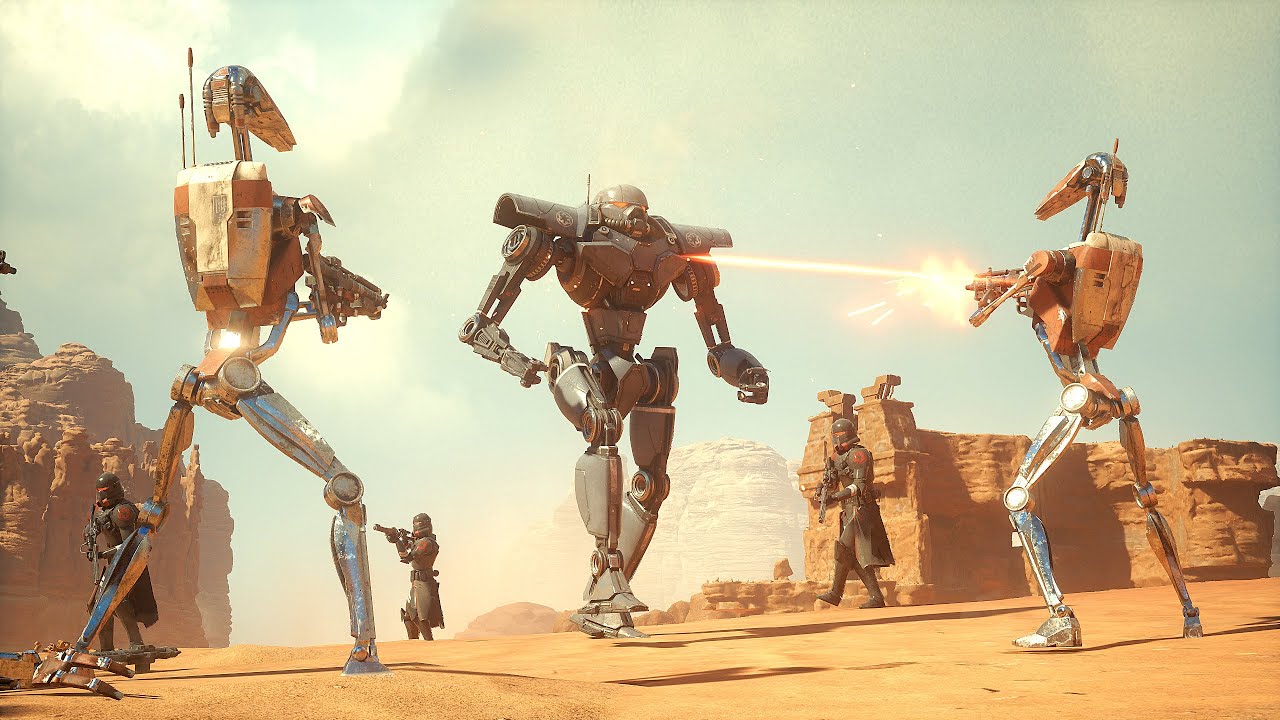 Separatist Droid Army vs Purge Troopers - STAR WARS JEDI SURVIVOR NPC ...