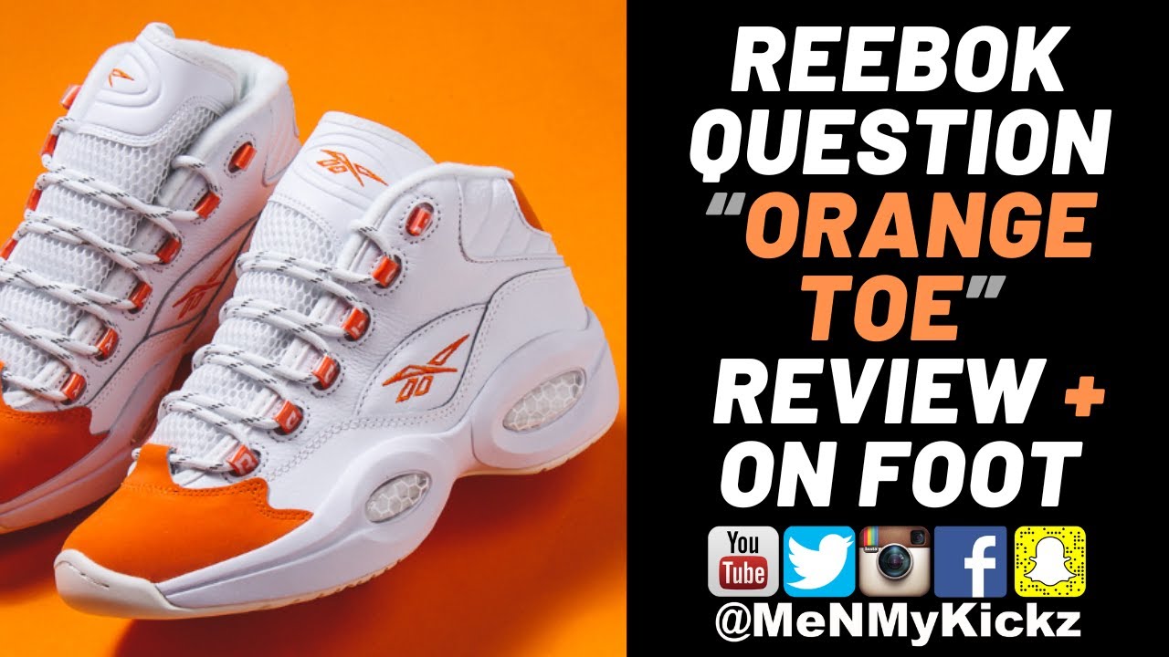 Reebok Question Mid 'Orange Toe' Review + On Foot · HR1049 - YouTube