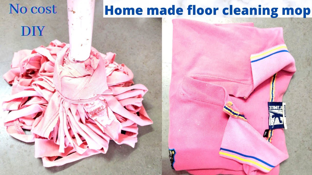 How to make floor cleaning mop//No cost DIY//Re use old clothes//Easy ...