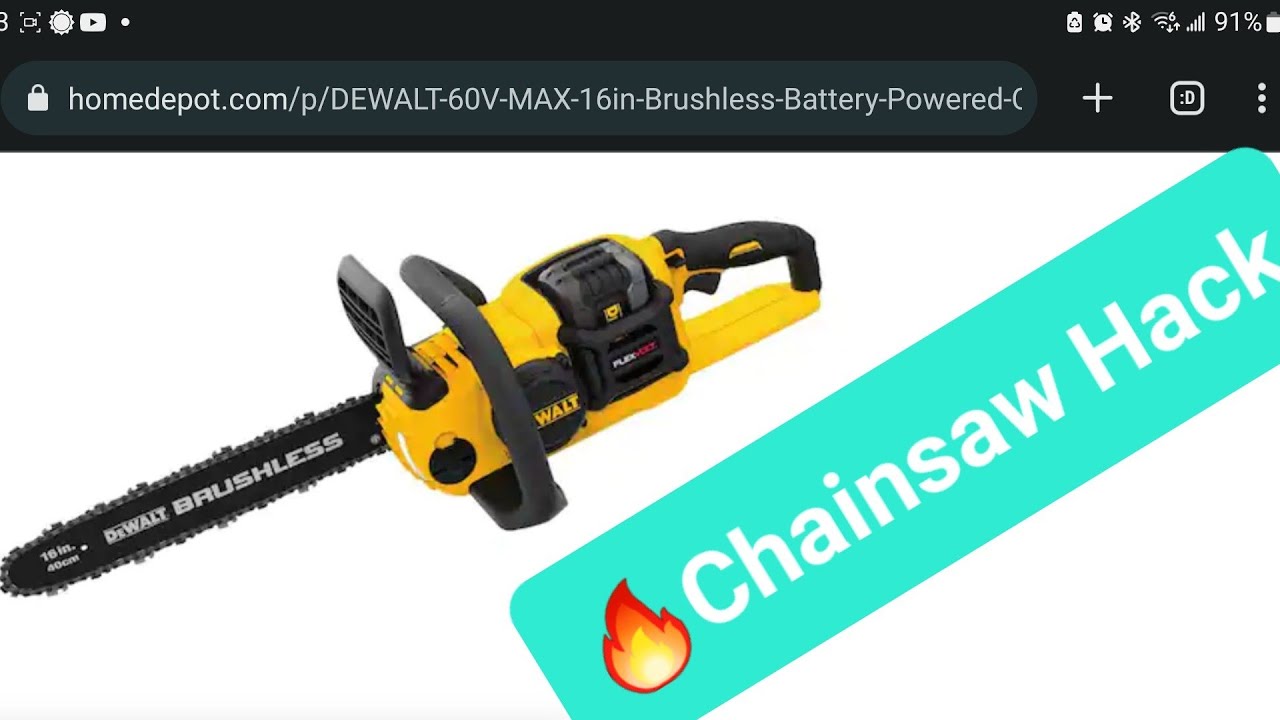 Dewalt 🔥 60v Chainsaw Hack W/ 9ah Battery - YouTube