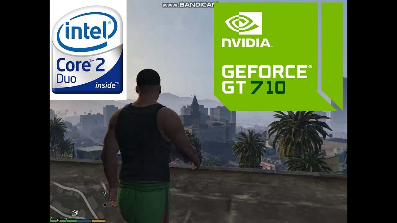 gta 5 benchmark on gt 710 1GB with Core 2 duo E8400 - YouTube