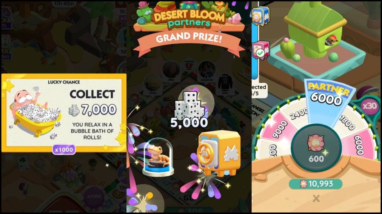 Monopoly Go | DESERT BLOOM x1000 PARTNERS WITH SUBSCRIBERS x30 SPIN ...