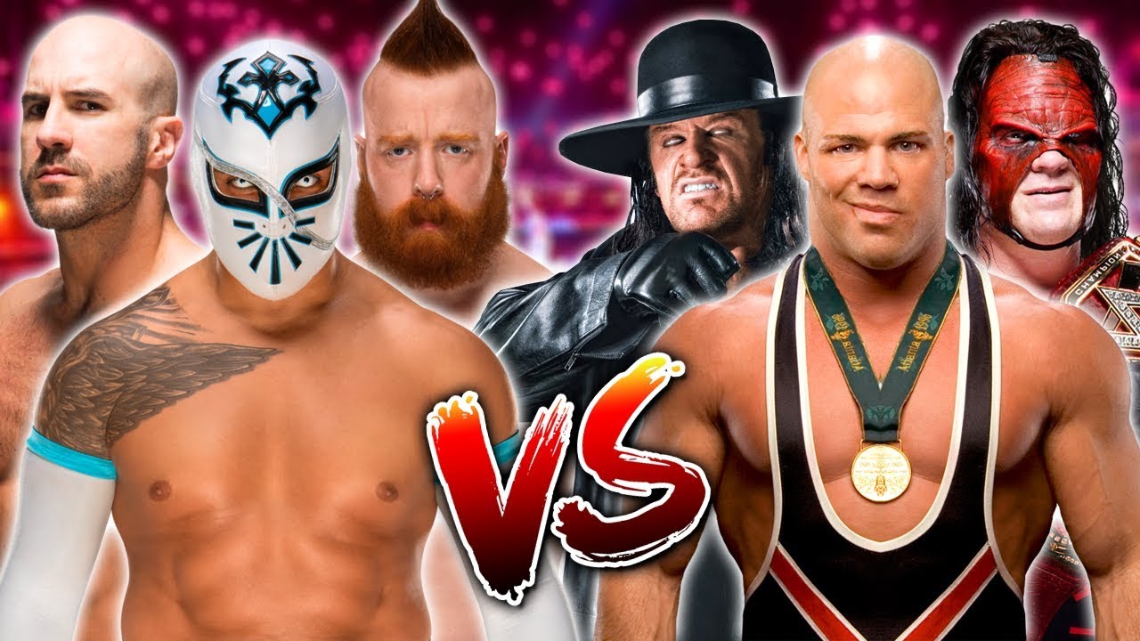 Sin Cara & The Bar vs Kurt Angle & Undertaker & Masked Kane - Tag Team ...