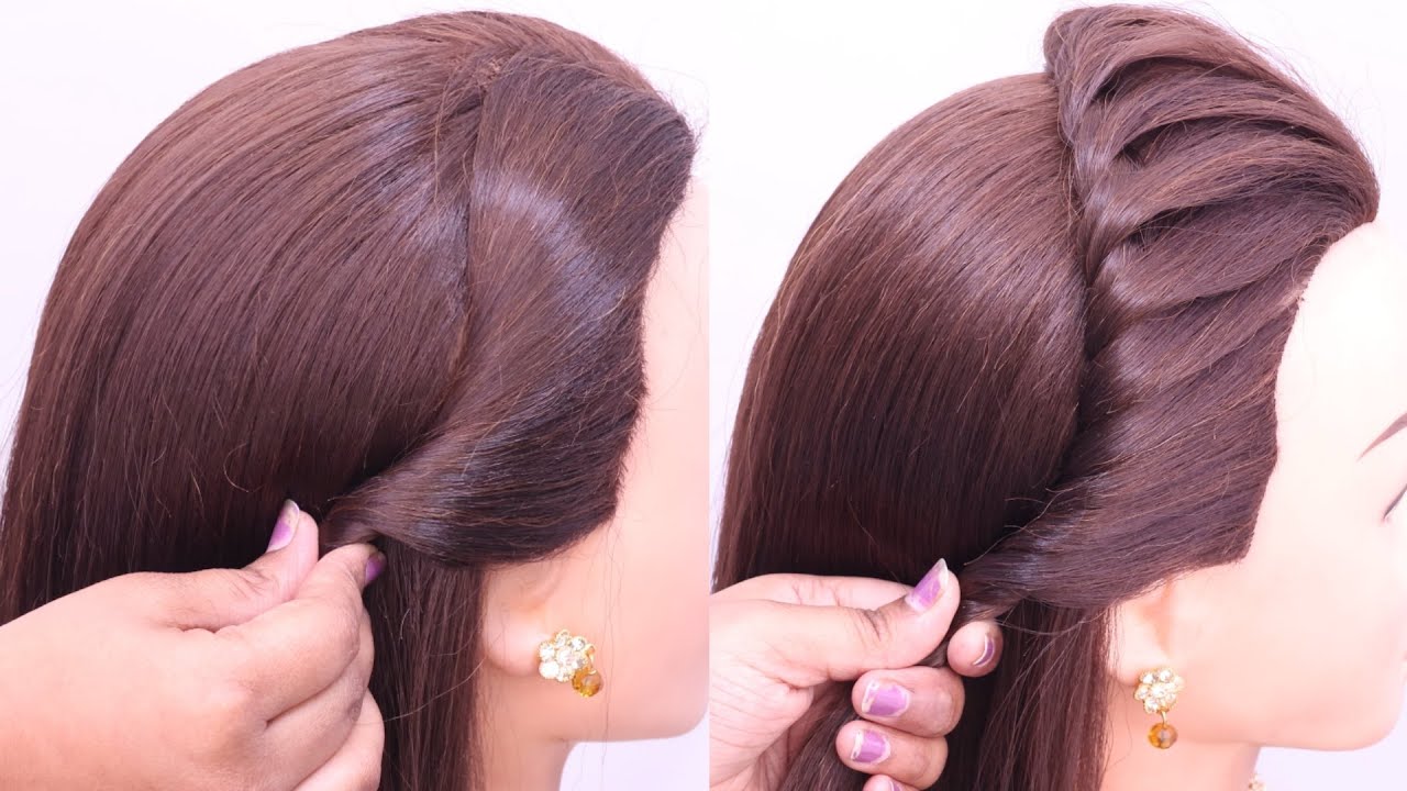 Most Easy Hairstyle - Stylish hairstyle | Simple open hairstyle ...