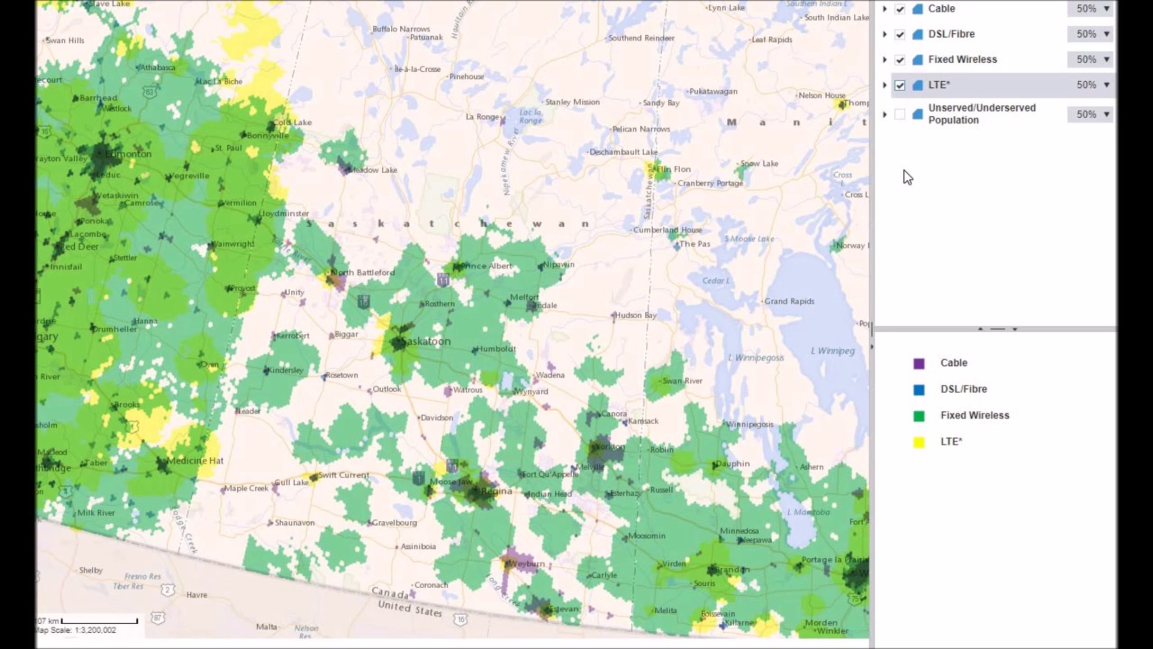 2016 CRTC broadband Sask coverage map - YouTube