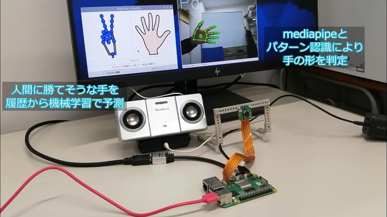 Raspberry Pi 5 と mediapipe で AI とじゃんけん勝負してみた - YouTube