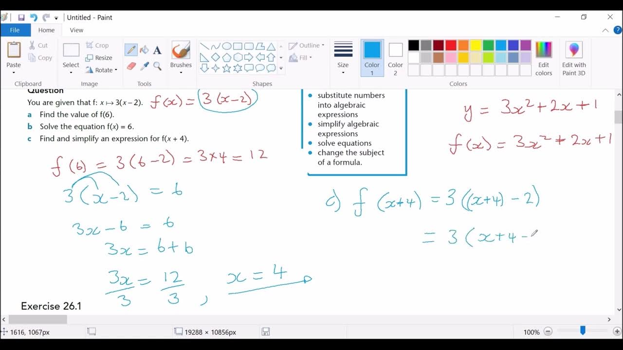 O Level IGCSE Mathematics Function notation - YouTube