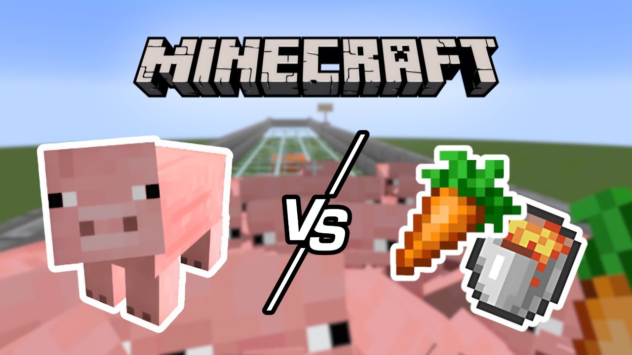 Minecraft | 100 Pigs VS Carrot (And Some Lava) | Science Experiment ...