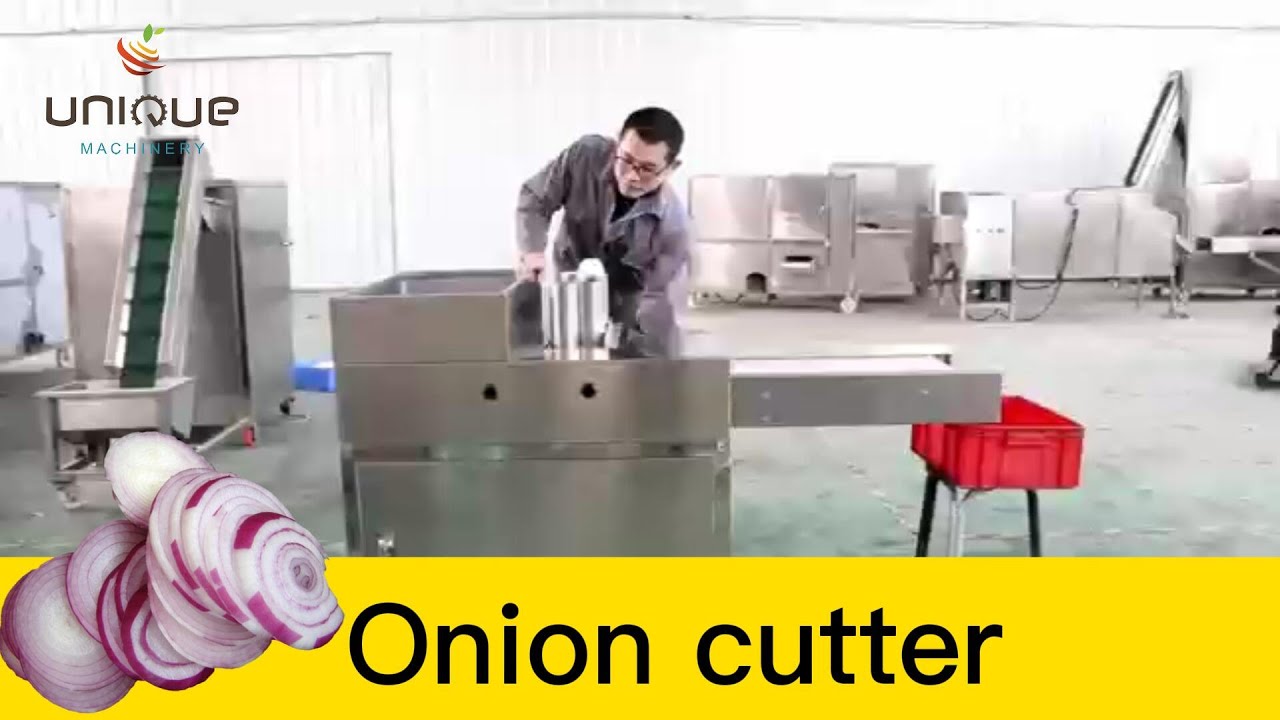 Onion ring cutting machine - YouTube
