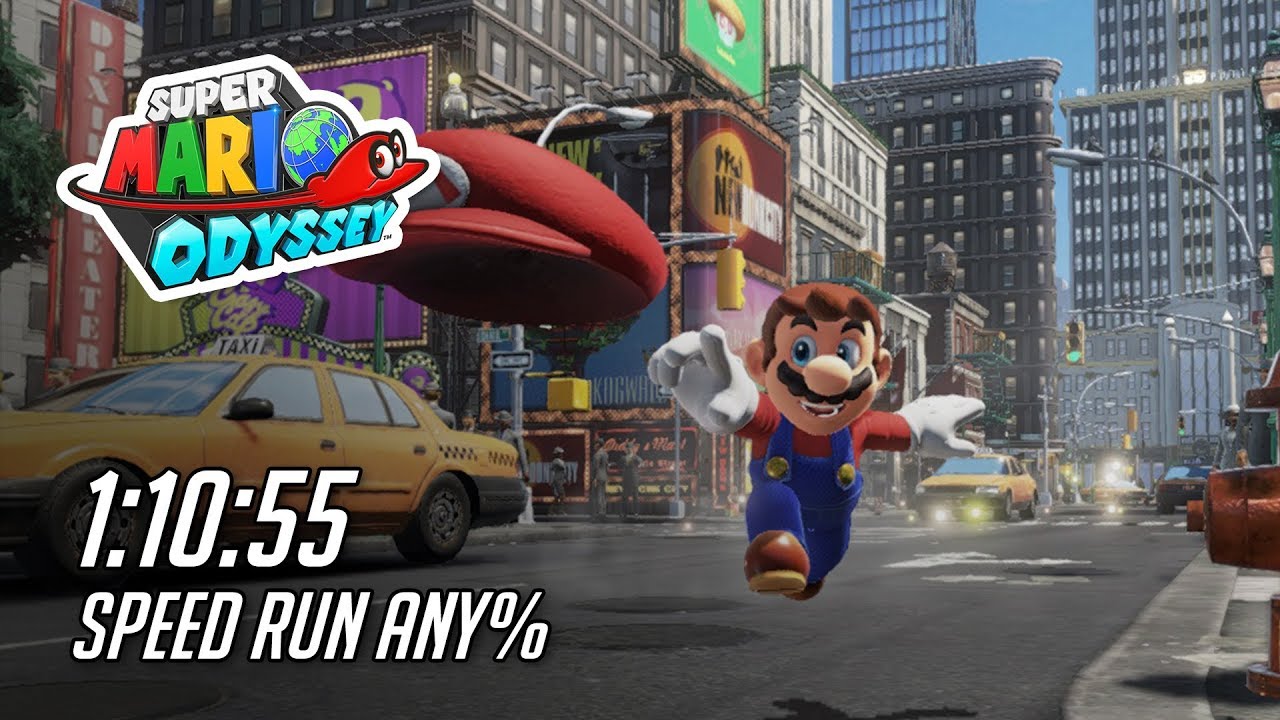 Super Mario Odyssey any% speedrun 1:10:55 by mistermv - YouTube