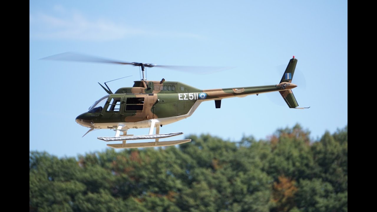 2nd flight of the AB-206B Jet Ranger II, Vario w/ Trex mechanics - YouTube