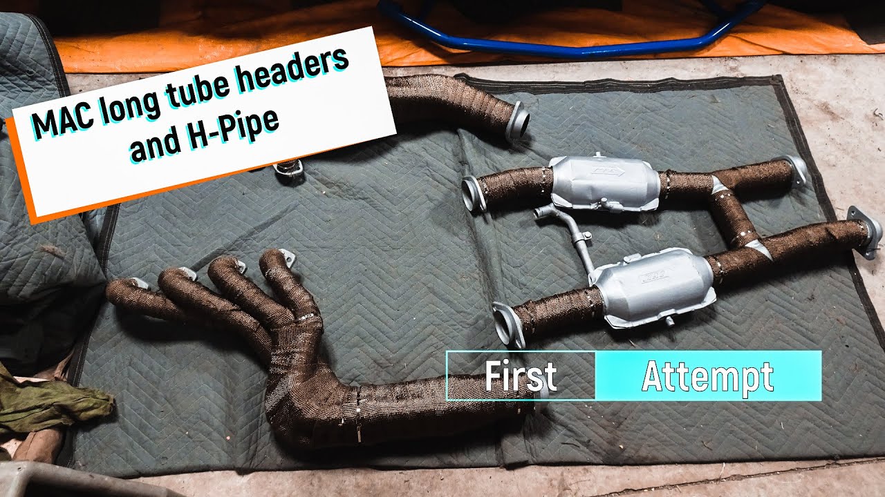 MAC long tube header and H-pipe install in my Foxbody - YouTube