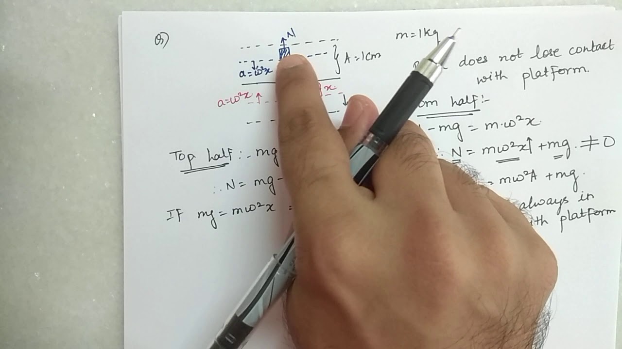 Physics - JEE - Oscillation - Object kept on an oscillating platform ...