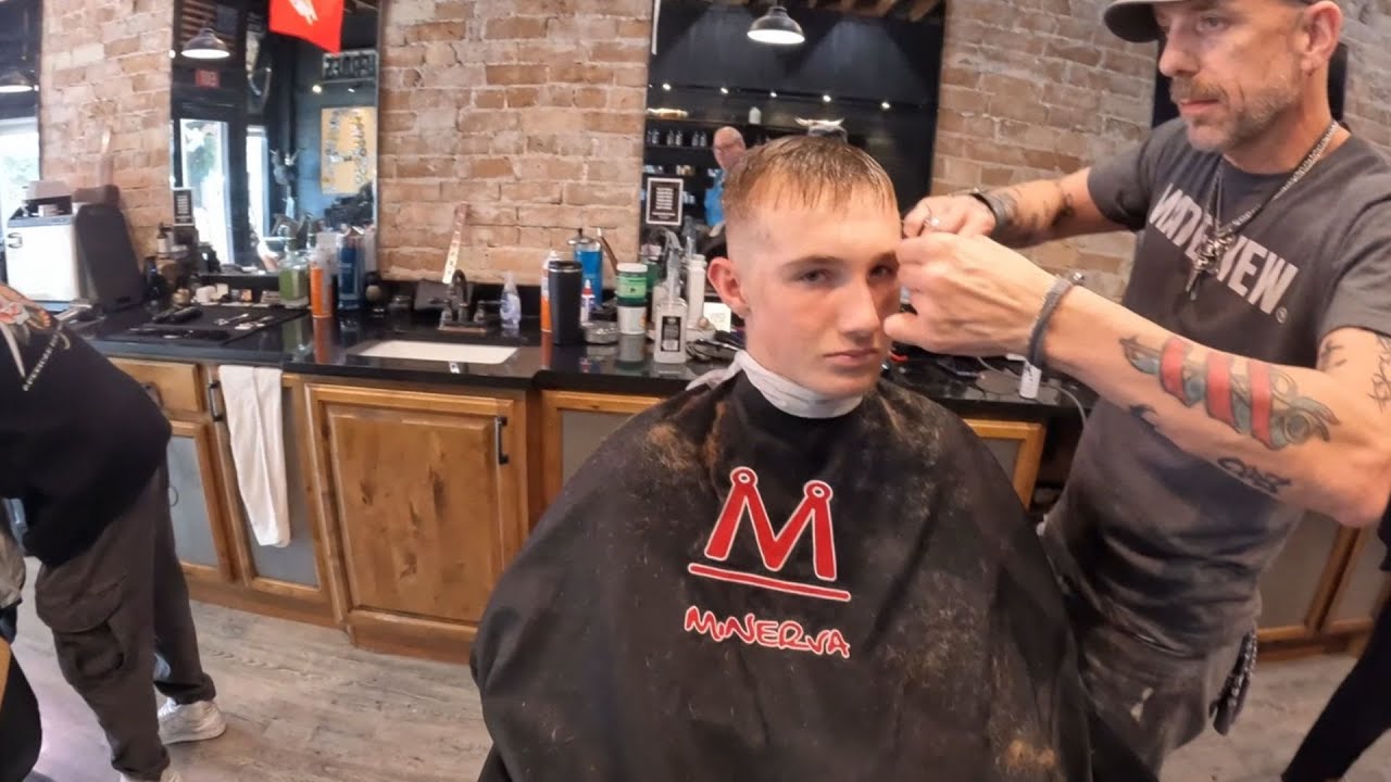 Utah barbershop offers free haircuts to students and staff of UVU - YouTube
