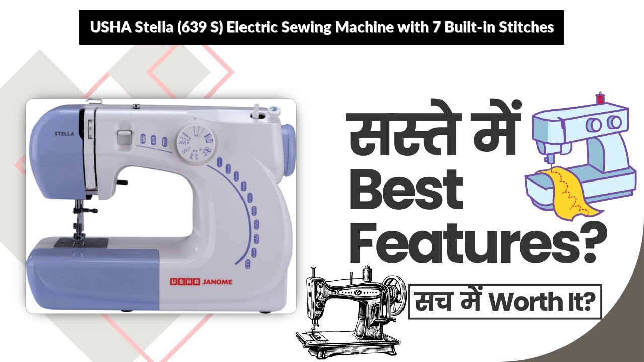 USHA Stella (639 S) Electric Sewing Machine with 7 Built-in Stitches ...