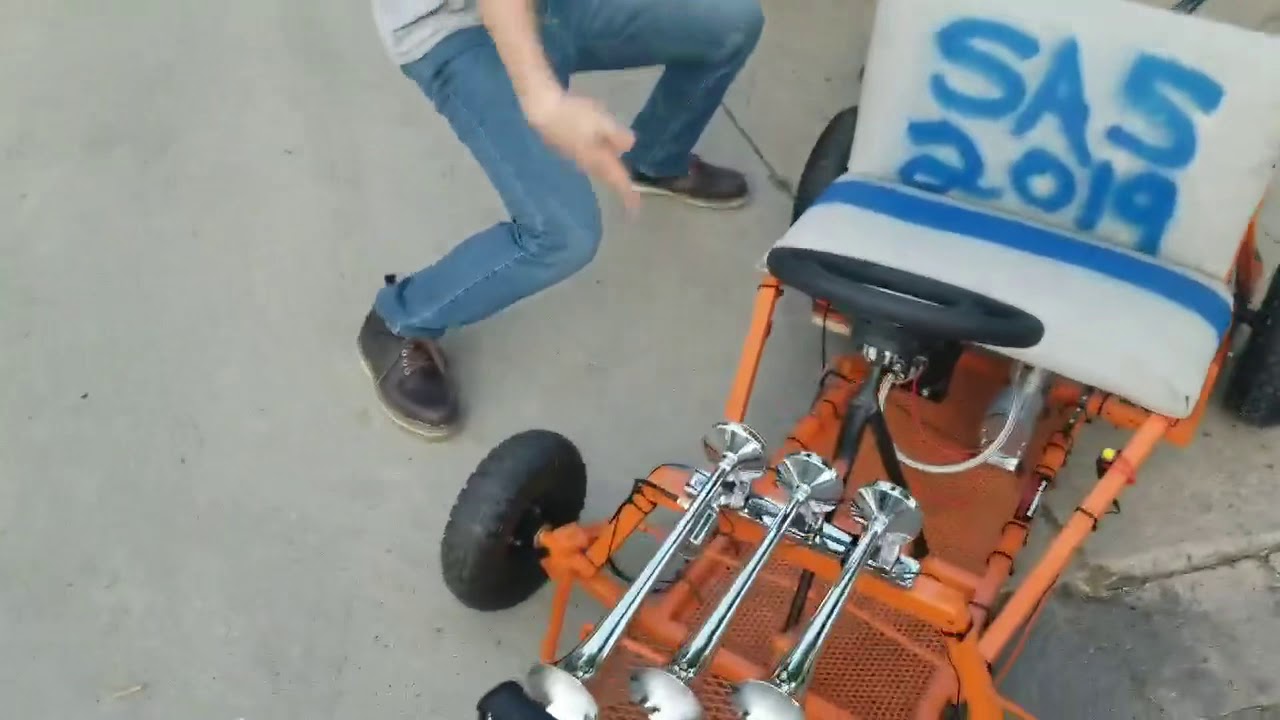 Homemade Go-Kart with led’s and train horn - YouTube