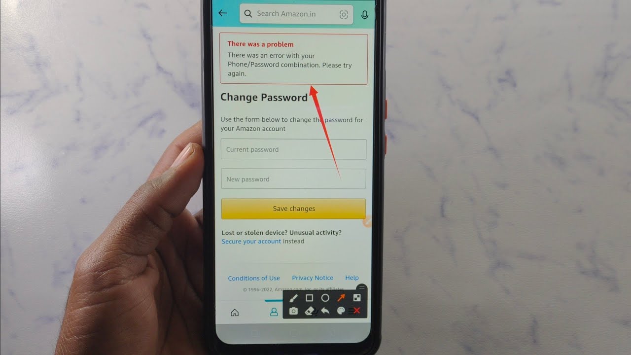 Fix There was a problem There was an error with your Phone/Password ...