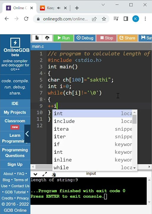 C Program To Find Length Of String Without Strlen Youtube