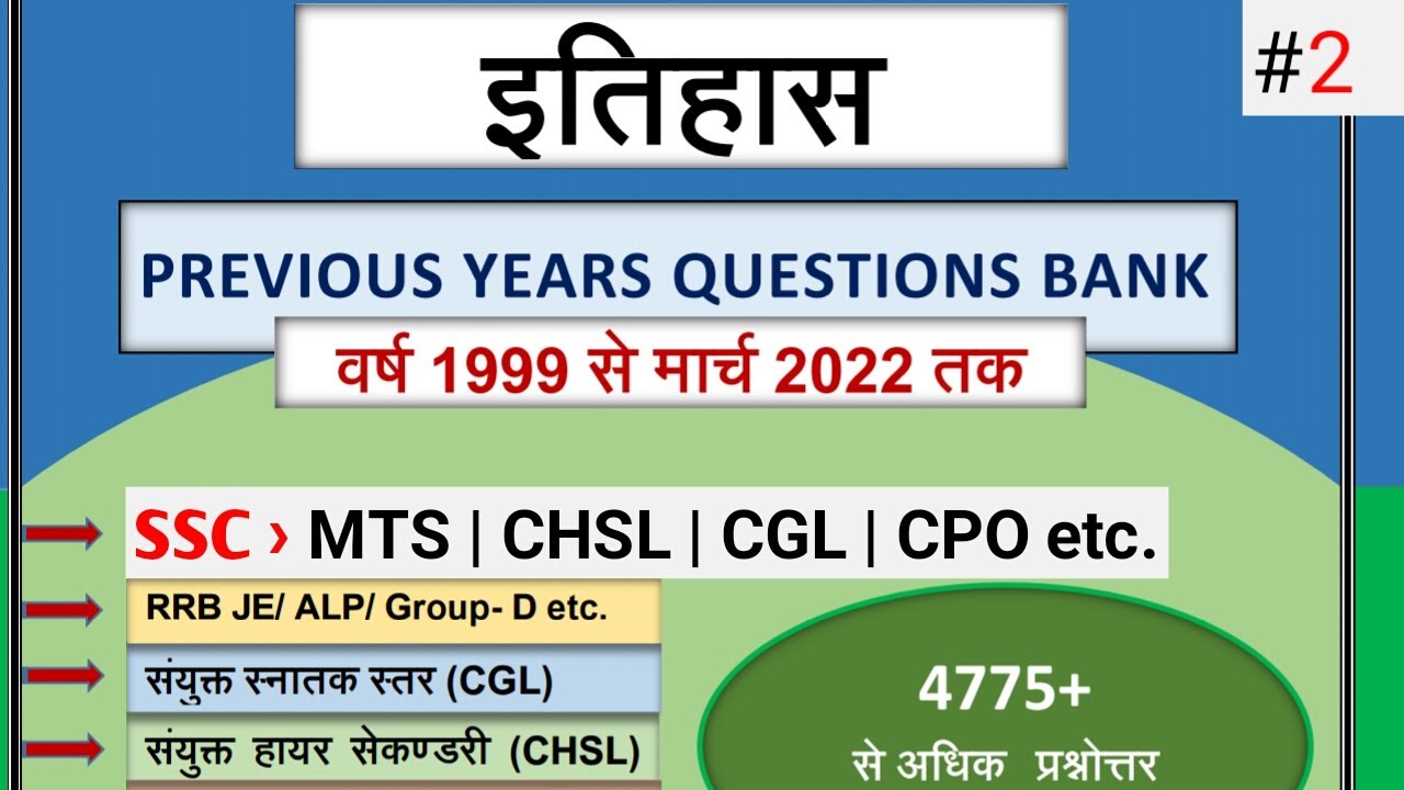 #2 SSC History Previous year Question Bank 1999-2022 | SSC CHSL,SSC CGL ...