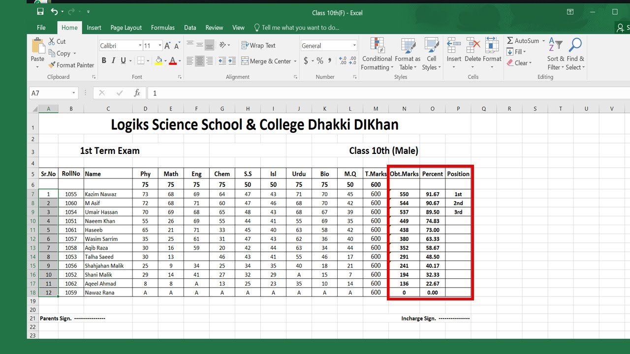 How to sort positions from top to bottom | Sort class result positions ...