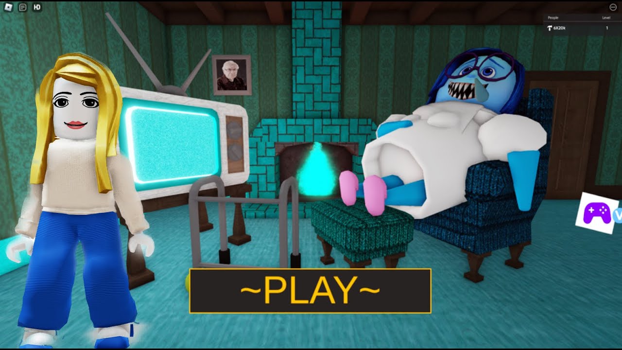 INSIDE OUT! GRUMPY GRAN!(SADNESS) SCARY OBBY! - YouTube