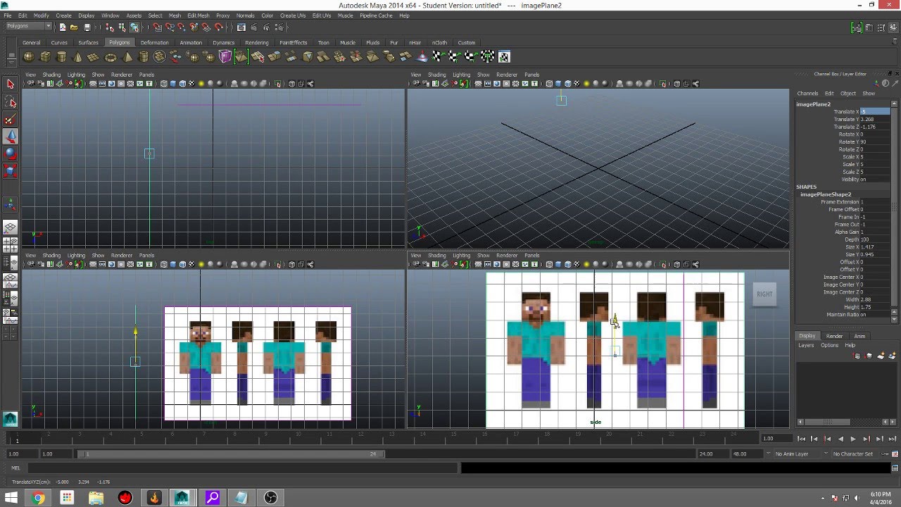 Model & Texture STEVE from MINECRAFT BEGINNER - YouTube