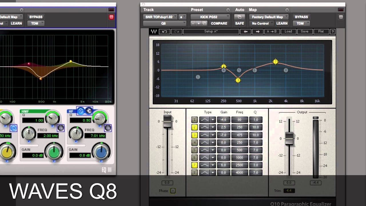 AVID DigiRack EQ III vs WAVES Q8 EQ - YouTube