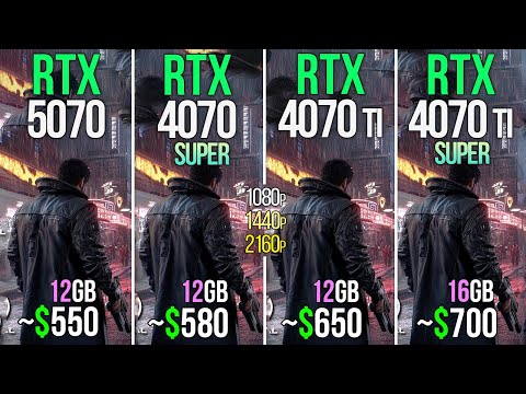 RTX 5070 vs RTX 4070 SUPER vs RTX 4070 TI vs RTX 4070 TI SUPER - Test in 18 Games
