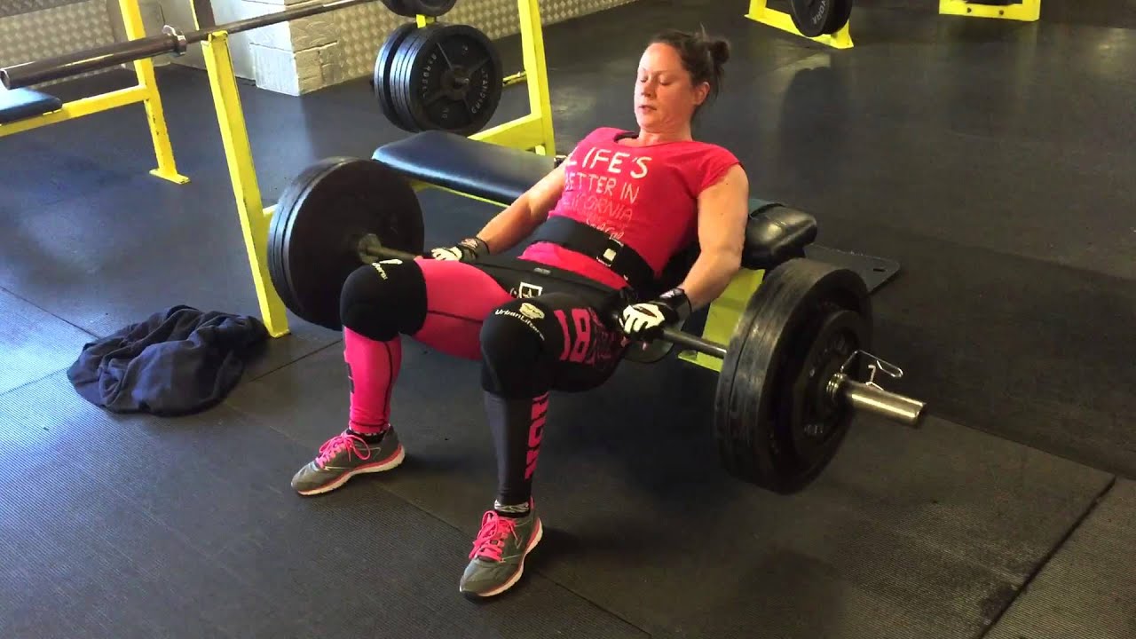 155KG Glute Bridges 15KG bar - YouTube