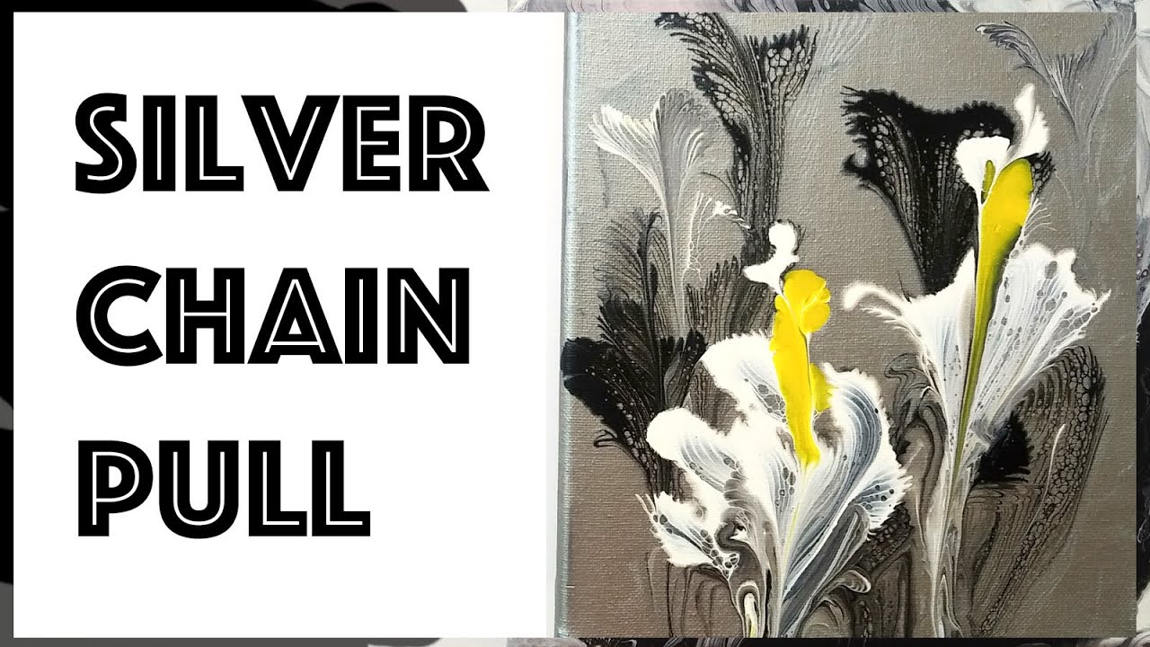 #8 Silver Chain Pull / Satisfying Art / Acrylic Pour Painting / Fluid ...