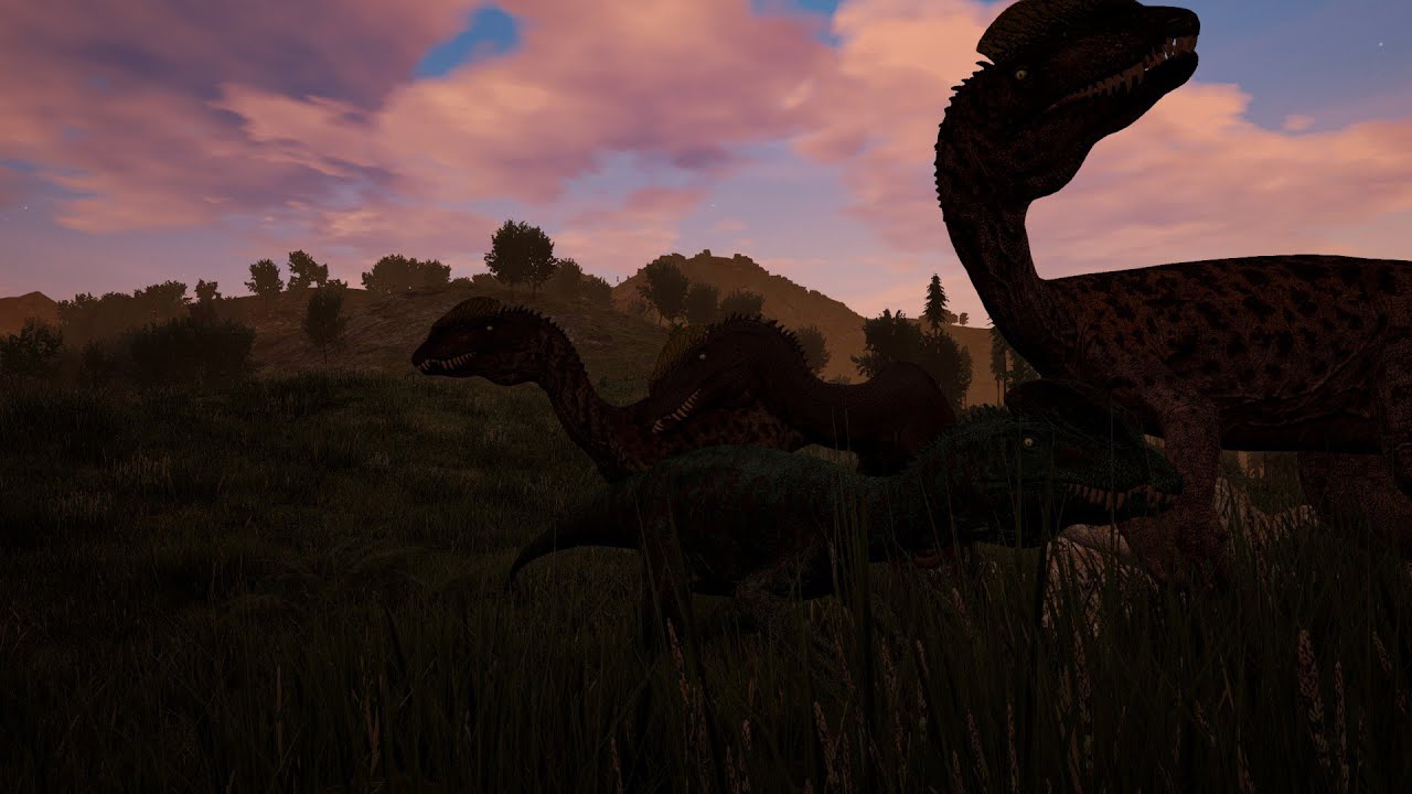 Dilos Vs. Rexes Using Cliff || The Isle Gameplay || Group Hunting - YouTube